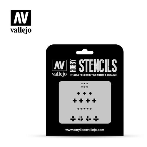 Vallejo ST-AFV001 Assorted German WWII Tank Markings STENCIL