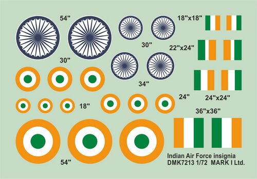 Mark I Decals DMK7213 Indian Air Force Insignia (2 sheets)