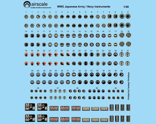 Airscale AS48JPN Japanese WWII Cockpit Instrument Decals