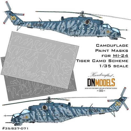 DN Models 35-827-071 Camouflage Paint Masks For Mil Mi-24 Tiger Camo Scheme