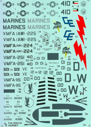 Hi-Decal Line 72023 F-18 A/ C/ D Hornet