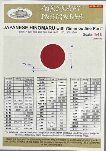 Armycast ACM49071 Japanese Hinomaru With 75mm Outline - Part I