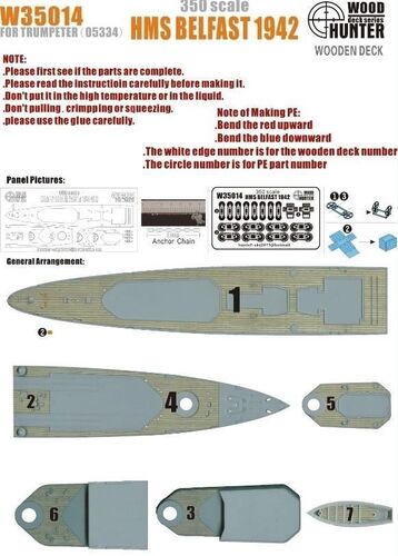 Flyhawk W35014 British Light Cruiser HMS Belfast 1942 (for Trumpeter 05334)