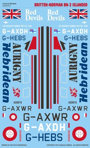 Caracal Models 48153 Britten-Norman BN-2 Islander Decals