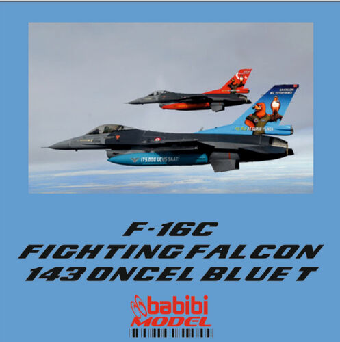 Babibi Models 01189 Lockheed-Martin F-16 C Fighting Falcon - Oncel Sqn / We Train The Falcons Blue Tail Decal Set