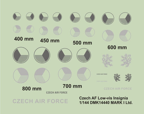 Mark I Decals DMK14440 Czech Air Force Low-vis Insignia (2 sheets)