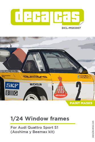 Decalcas MSK007 Audi Quattro Sport S1 Group B - Paint Masks for All Windows (for Beemax and NuNu Kits)