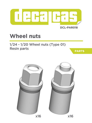 Decalcas PAR018 Wheels Nuts Resin Parts (16+16 pcs)