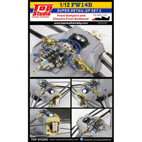 Top Studio TD23227 Williams FW14B - Super Detail-Up Set 2 Front Dampers and Chassis Front Bulkhead (for Tamiya Kits)