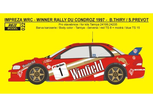 Rejimodel 022 Subaru Impreza WRC- Condroz 1997 Thiry B. (Transkit / for Tamiya 24199 and 24025 Kits)