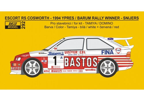 Rejimodel 292 Ford Escort RS Cosworth - Ypres Barum 1994 Snijers (Transkit / for Tamiya and Domino Kits)