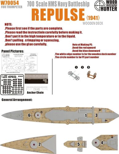 Flyhawk W70054 British Battlecruiser HMS Repulse (for Trumpeter 05763)