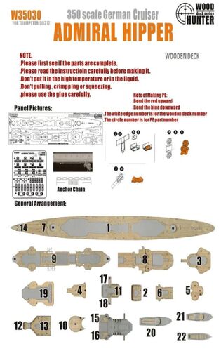 Flyhawk W35030 WWII German Heavy Cruiser Admiral Hipper 1941 (for Trumpeter 05317)