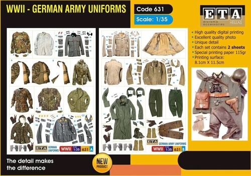 ETA DIORAMA ACCESSORIES 631 German WWII Army Uniforms