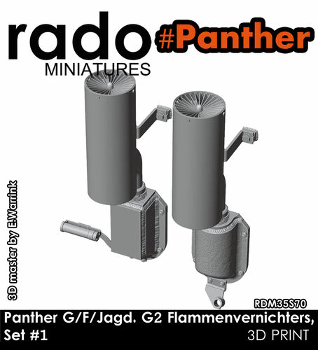 Rado Miniatures 35S70 Flammenvernichters Set 1 for Panther Ausf. F/G and Jagdpanther G2 (3D Printed)