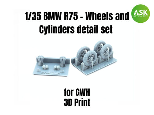 Art Scale Kit A35001 BMW R75 - Wheels and Cylinders Detail Set (recommended for GWH)