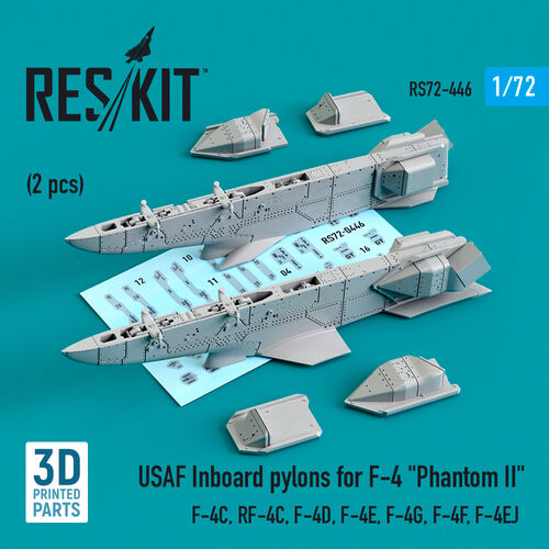 RES/KIT 72-0446 USAF Inboard Pylons For F-4 "Phantom II" (2 pcs) (F-4С, RF-4С, F-4D, F-4Е, F-4G, F-4F, F-4EJ)