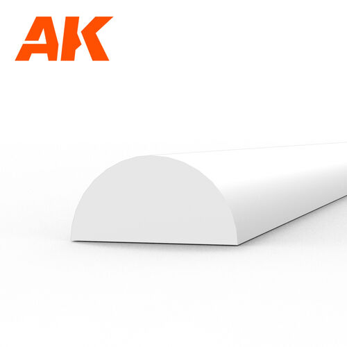 AK-Interactive 6554 Half cane 4.00 x 350mm - STYRENE HALF CANE – (1 UNITS)