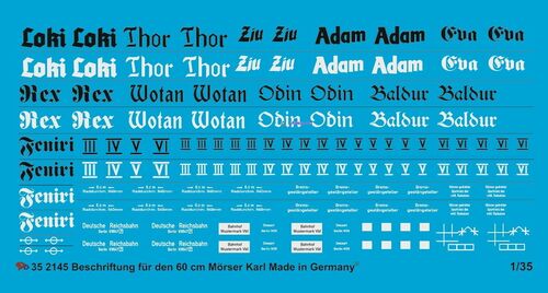 Peddinghaus-Decals 2145 Markings For The Mörser Karl