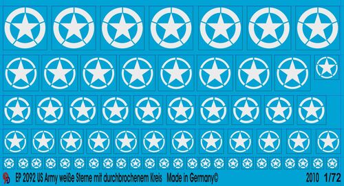 Peddinghaus-Decals 2092 US Army Stars White With Splitted Circle