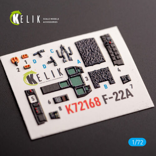 KELIK K72168 F-22A Raptor - Interior 3D Decals For Academy Kit
