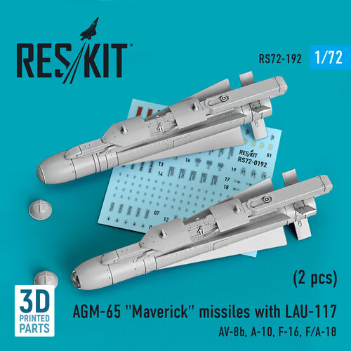 RES/KIT 72-0192 AGM-65 'Maverick' Missiles With LAU-117 (2pcs) (AV-8B, A-10, F-16, F/A-18)