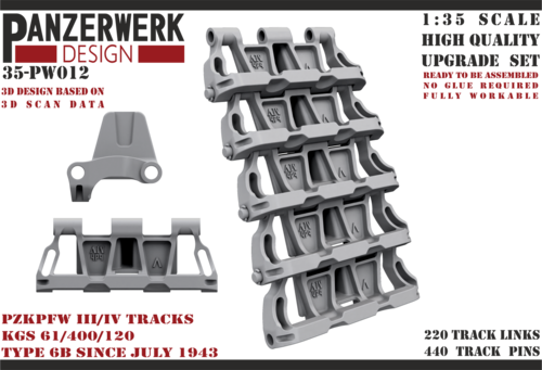 Panzerwerk Design 35-PW012 PzKpfw III/IV Tracks KGS 61/400/120 Type 6B, Since July 1944