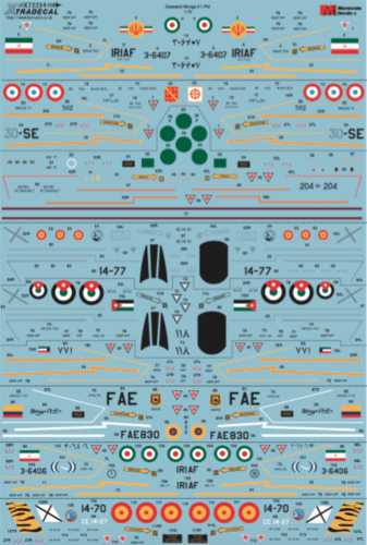 Xtradecal 72254 Dassault-Mirage F.1 Part 2 - Two seaters (9 schemes)