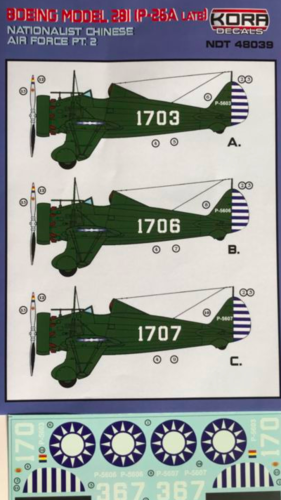 Kora Models NDT48039 Boeing model 281 (P-26A late) Nationalist Chinese AF Part 2