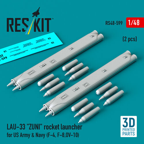 RES/KIT 48-0599 LAU-33 ZUNI Rocket Launcher for US Army & Navy (2 pcs / 3D Printed)