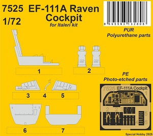 CMK K7525 EF-111 A Raven - Cockpit (for Italieri Kits)