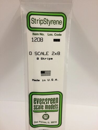 Evergreen 01208 "O" Scale Polystyrene Strip 1,0 x 4,2 mm (2 x 8) (35 cm) (1 pc)
