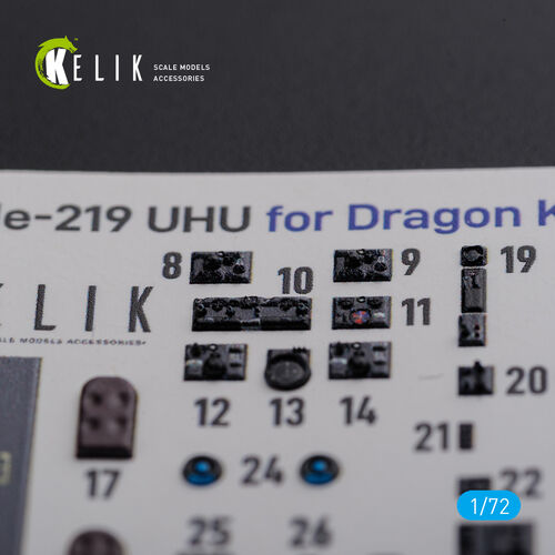 KELIK K72104 HE-219 UHU Interior 3D Decals For Dragon Kit