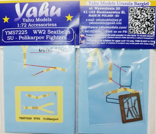 Yahu Models S7225 WW2 Seatbelts - Polikarpov