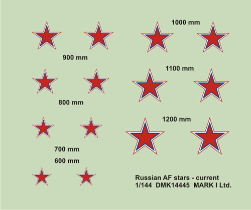 Mark I Decals DMK14445 Russian Modern Air Force Stars (2 sheets)