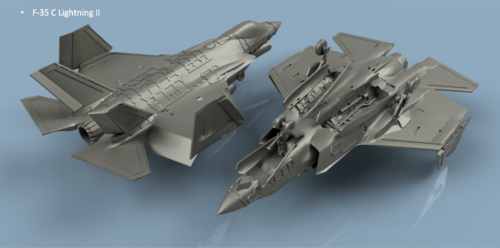 L'Arsenal 2.0 3D700147 F-35 C Lightning II folded wings (5 planes)