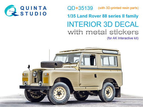 Quinta Studio QD+35139 Land Rover 88 Series II Family - 3D-Printed & Coloured Interior on Decal Paper with 3D-Printed Resin Parts (for AK Interactive Kits)