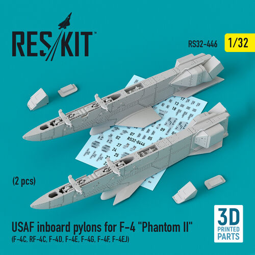 RES/KIT 32-0446 USAF Inboard Pylons For F-4 "Phantom II" (2 pcs) (F-4С, RF-4С, F-4D, F-4Е, F-4G, F-4F, F-4EJ)