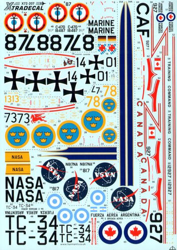 Xtradecal 72207 Douglas C-47 International Liveries (7 schemes)