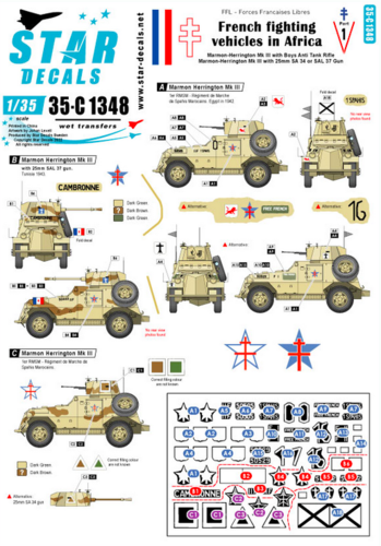 Star-Decals 35-C1348 French fighting vehicles in Africa. Marmon Herrington Mk III.