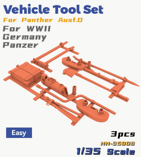 Heavy Hobby HH-35008 Vehicle Tool Set For Panther Ausf.D For WWII Germany Panzer