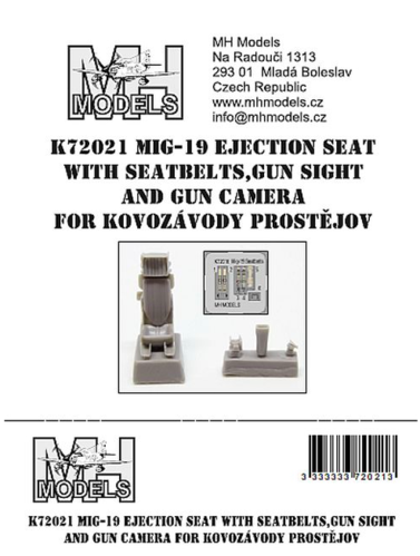 MH Models K72021 Mig-19 ejection seat with seatbelts, gun sight and gun camera