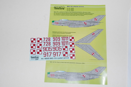 Model Maker Decals D48005 MiG-19 in Polish service