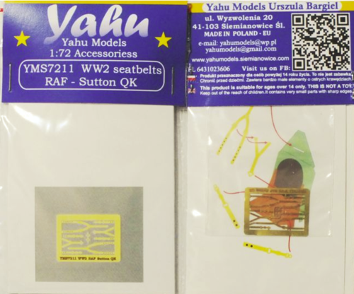 Yahu Models S7211 WW2 seatbelts RAF Sutton QK