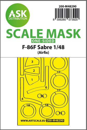 Art Scale Kit M48290 F-86F Sabre One-Sided Express Fit Mask For Airfix