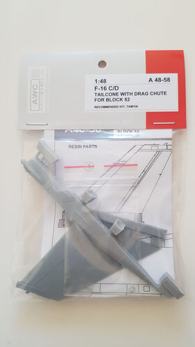AWC-MODEL A48-58 F-16 C/D Tailcone With Drag Chute For Block 52 (For Tamiya)