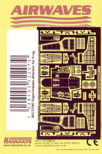 Airwaves C72207 Supermarine Attacker F.1 - Detail Set (for Ark Models, Chematic, Eastern Express, FROG and Novo kits)