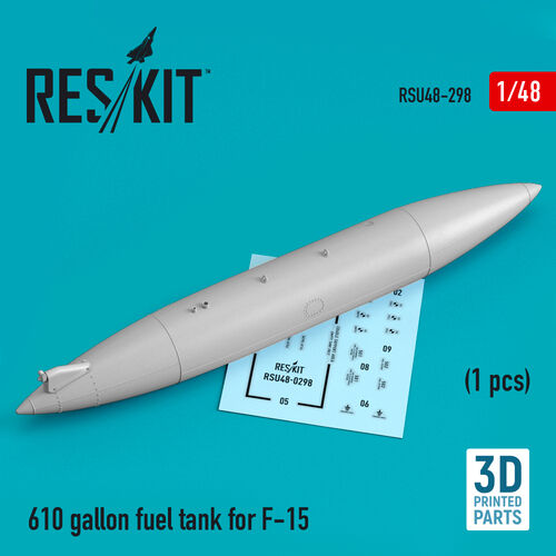 RES/KIT U48-0298 610 Gallon Fuel Tank For F-15 (1 pcs) (3D Printing)
