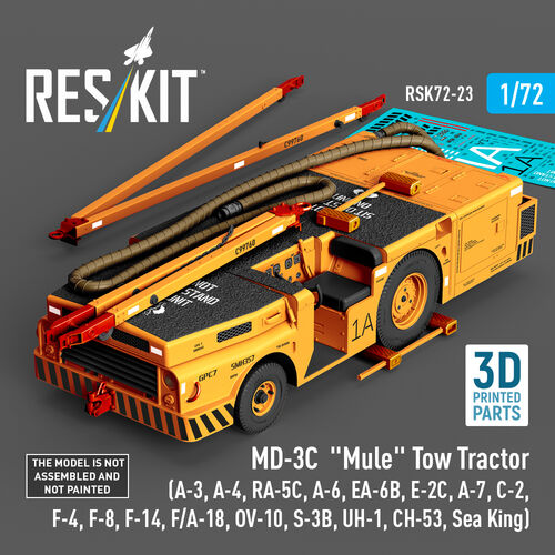 RES/KIT K72-0023 MD-3С 'Mule' Tow Tractor (A-3, A-4, RA-5C, A-6, EA-6B, E-2C, A-7, C-2, F-4, F-8, F-14, F/A-18, OV-10, S-3B, UH-1, CH-53, Sea King) (3D Printed Model Kit)