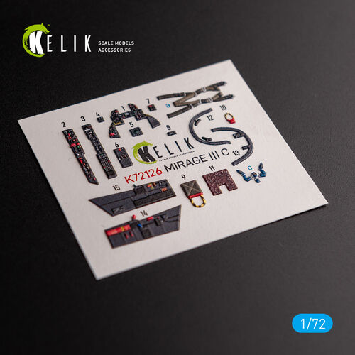 KELIK K72126 Mirage III C - Interior 3D Decals For Modelsvit Kit